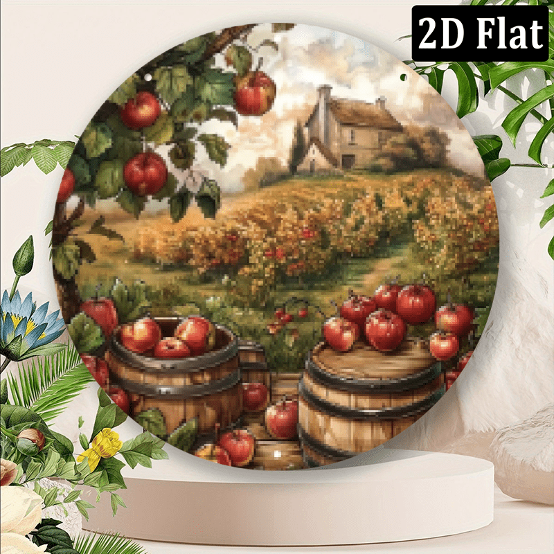 2D Flat, 1pc 8x8 Inch Aluminum Round Metal Wall Art - 2D Charming ...