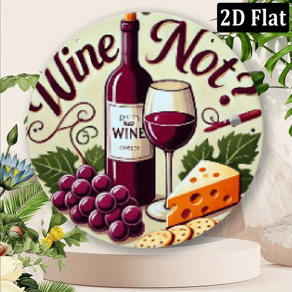 2D Flat, 1pc 8x8 Inch Aluminum Vintage Why Not Drink Metal Wall Art ...