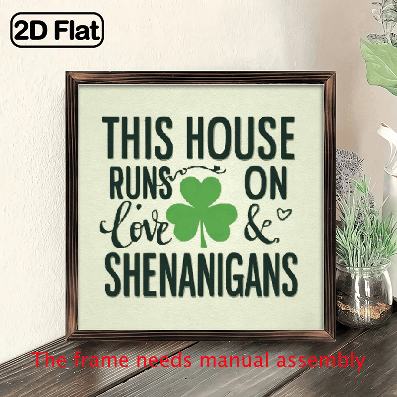 2D Flat, 1pc 8x8 Inch Natural Wood Square Wall Sign - St Patrick'S Day ...