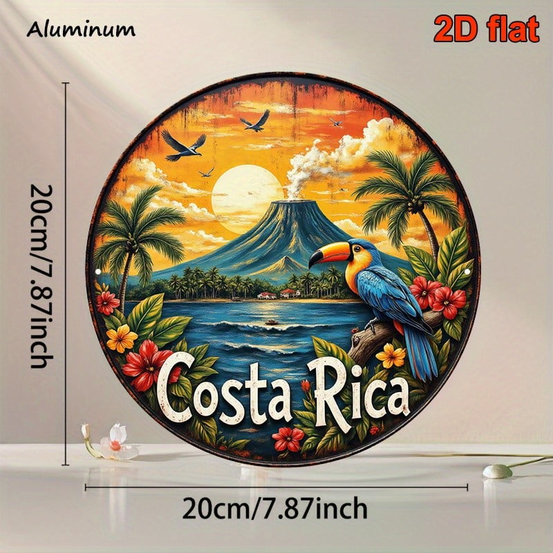 2D Flat, 1pc 8x8 Inch Round Aluminum Tin Metal Signs - Vibrant Costa ...