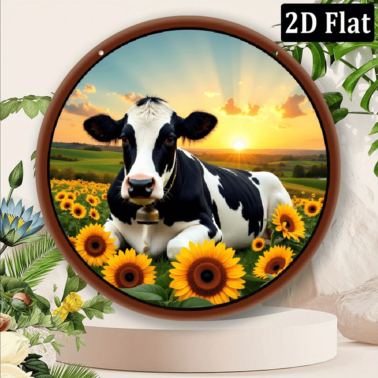 2D Flat, 1pc 8x8 Inch Round Metal Tin Sign - Rustic Farmhouse Wall Art ...