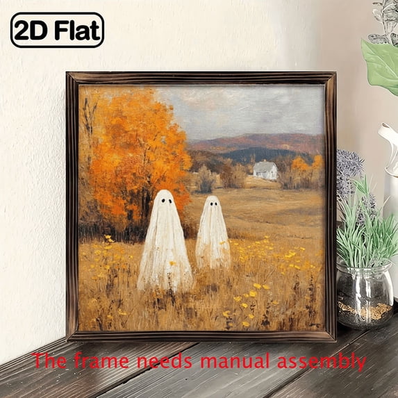 2D Flat, 1pc 8x8 Inch Wooden Framed Wall Art - Serene Autumn Landscape ...