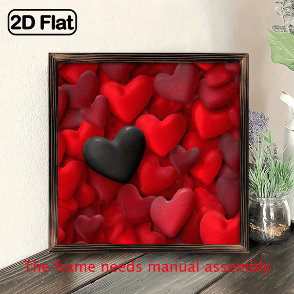 2D Flat, 1pc 8x8inch Acrylic Hanging Decorative Tag Heart Shape Hanging ...
