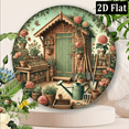 2D Flat - 1pc 8x8inch Aluminum 2D Garden Shed Wall Art Small Wooden ...