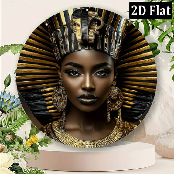 2D Flat, 1pc 8x8inch Aluminum 2D flat African-Inspired Round Wall Art ...