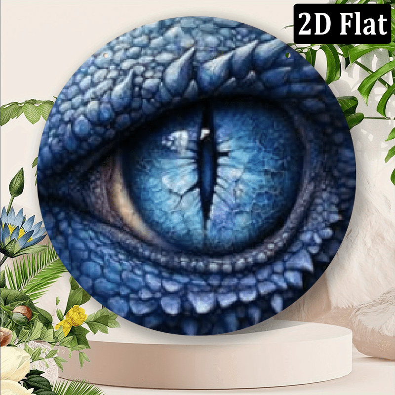 2D Flat, 1pc 8x8inch Aluminum 2D flat Vintage Dragon Eye Sign - Round ...