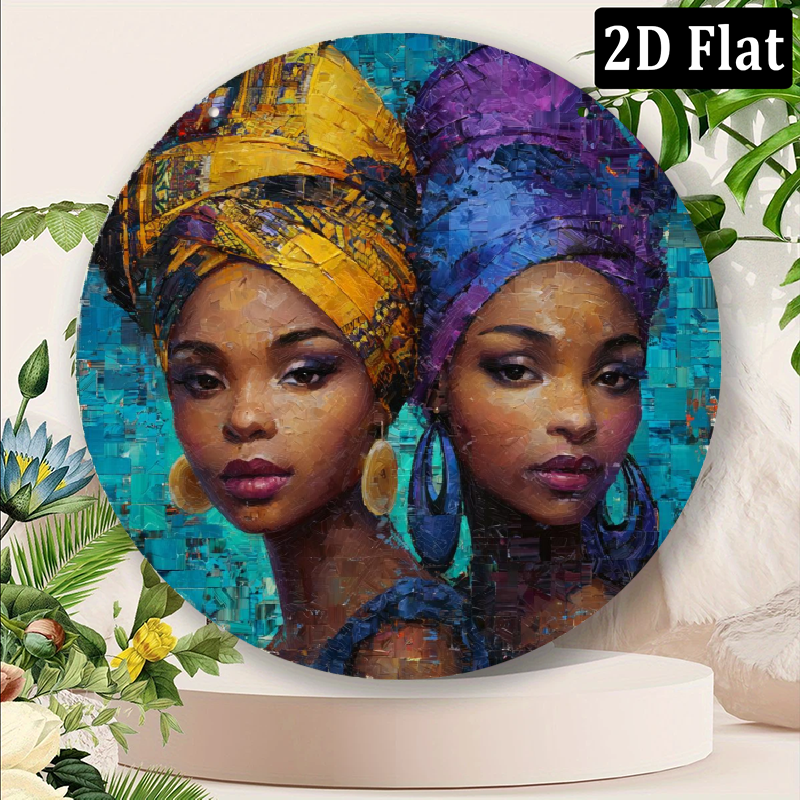 2D Flat, 1pc 8x8inch Aluminum African-Inspired Wall Art Resistant, Easy ...