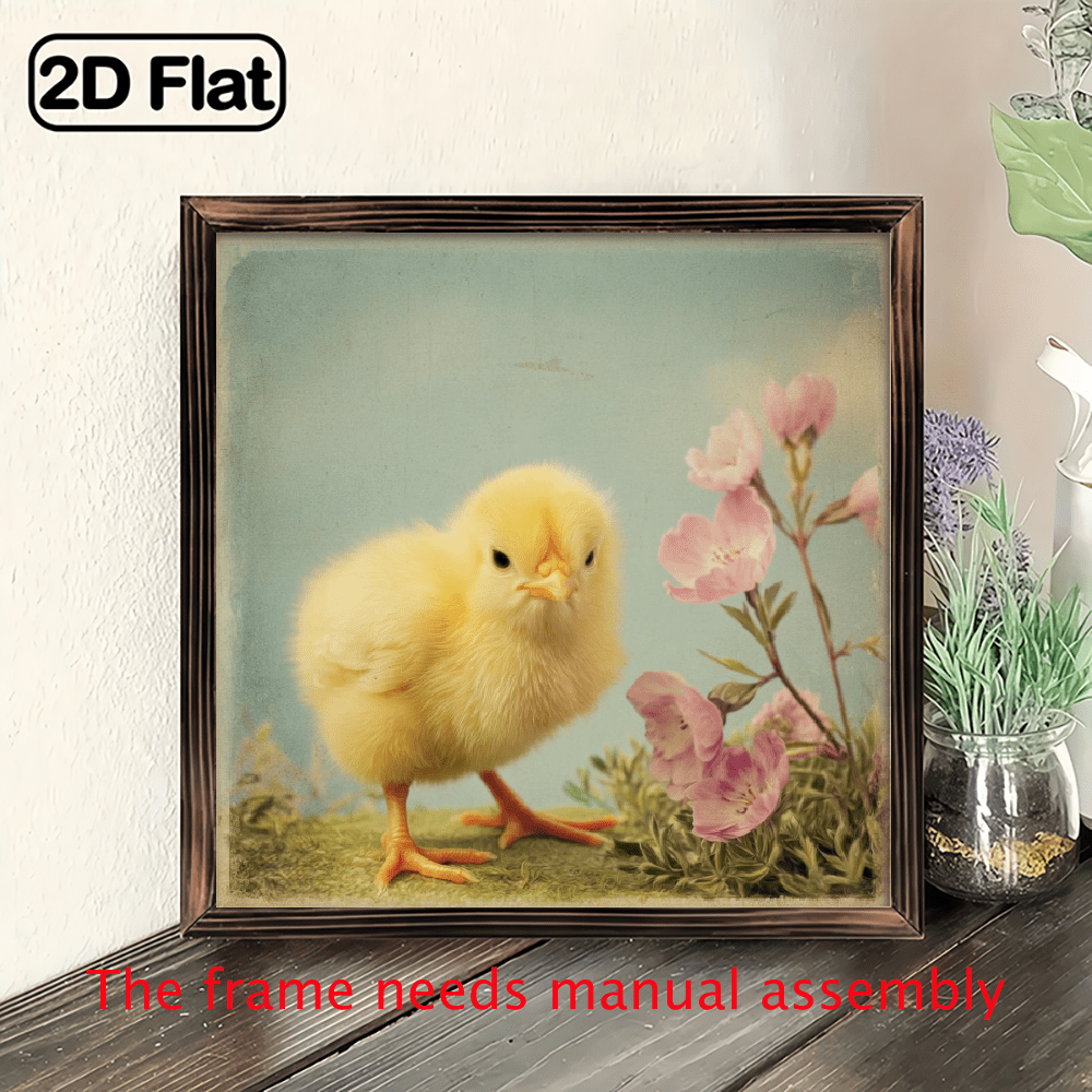 2D Flat, 1pc 8x8inch square shaped wooden board painting, Decorative ...