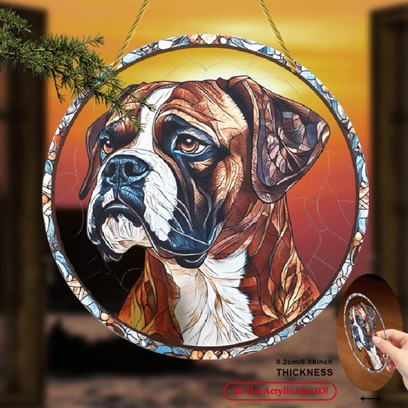2D Flat, 1pc Acrylic Sun Catcher - Stained Glass Style Round Window ...