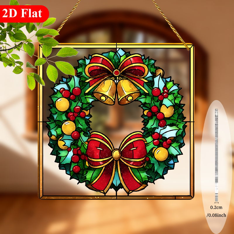 2D Flat, 1pc Bohemian Acrylic Christmas Sun Catcher Window Hanging ...