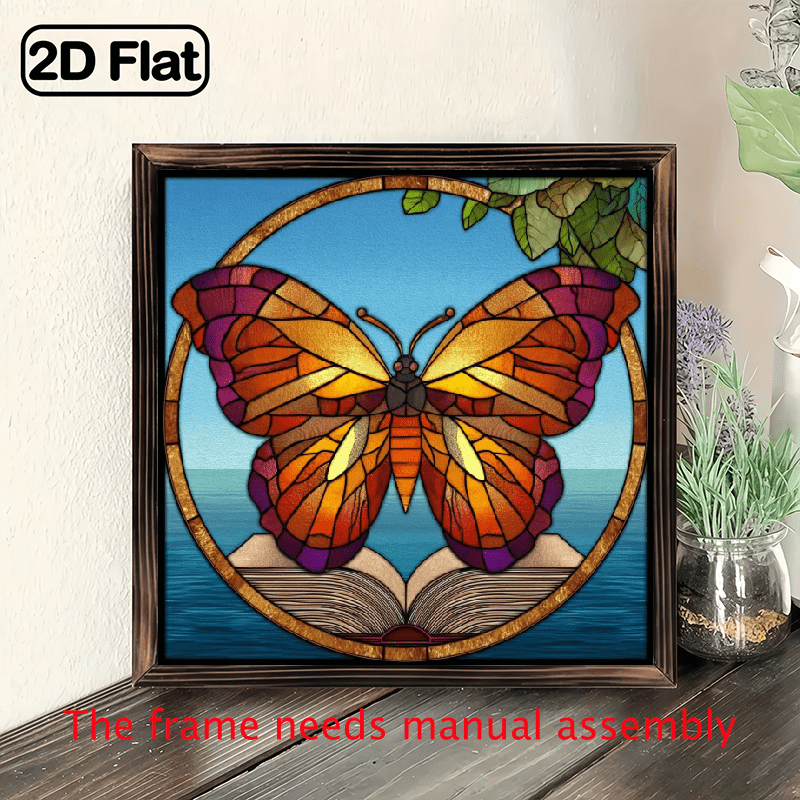 2D Flat, 1pc Bohemian Butterfly Book Wall Art Sun Catcher - Round ...