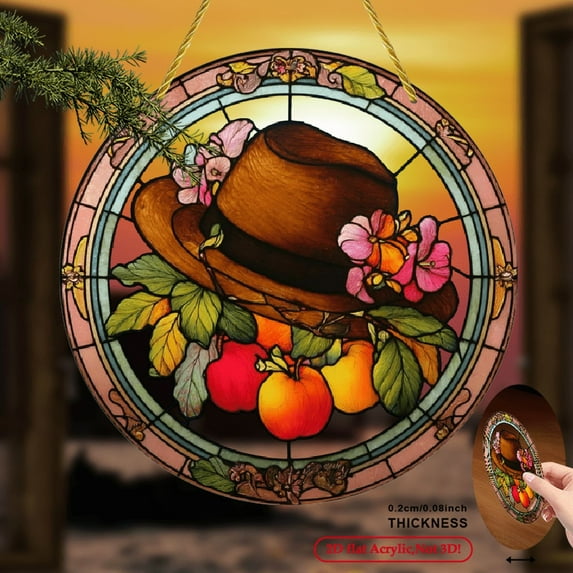 2D Flat, 1pc Bohemian Style 8x8 Inch Round Acrylic Sun Catcher - Autumn ...