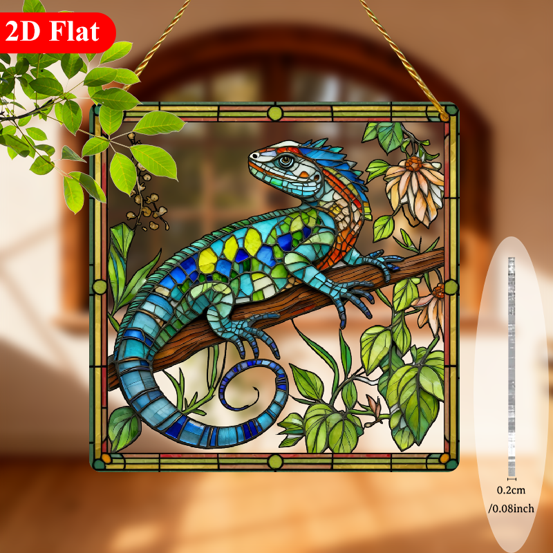 2D Flat, 1pc Chameleon Suncatcher Window Plaque - Color-Changing ...