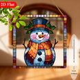 2D Flat, 1pc Christmas Snowman Suncatcher Window Plaque - Colorful ...