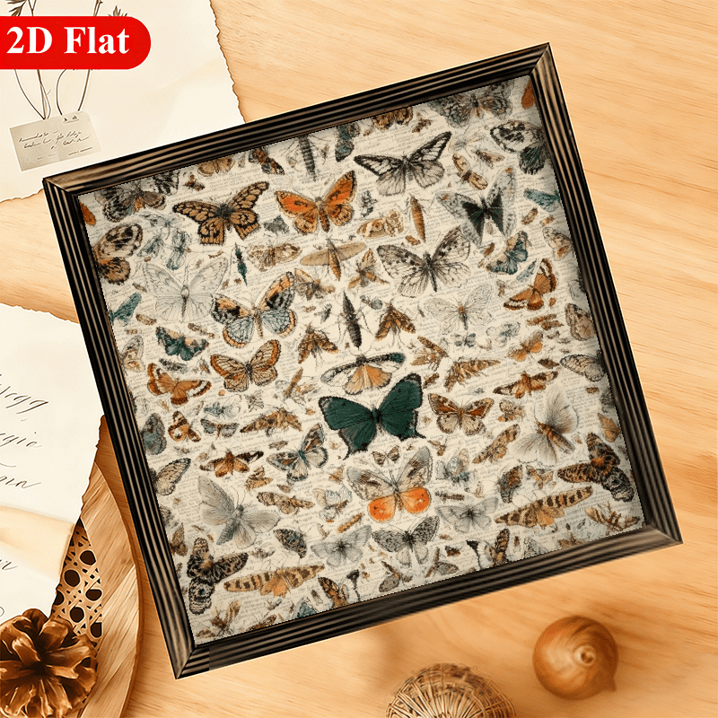 2D Flat, 1pc Framed Vintage Entomology Art Print - Scientific Insect ...