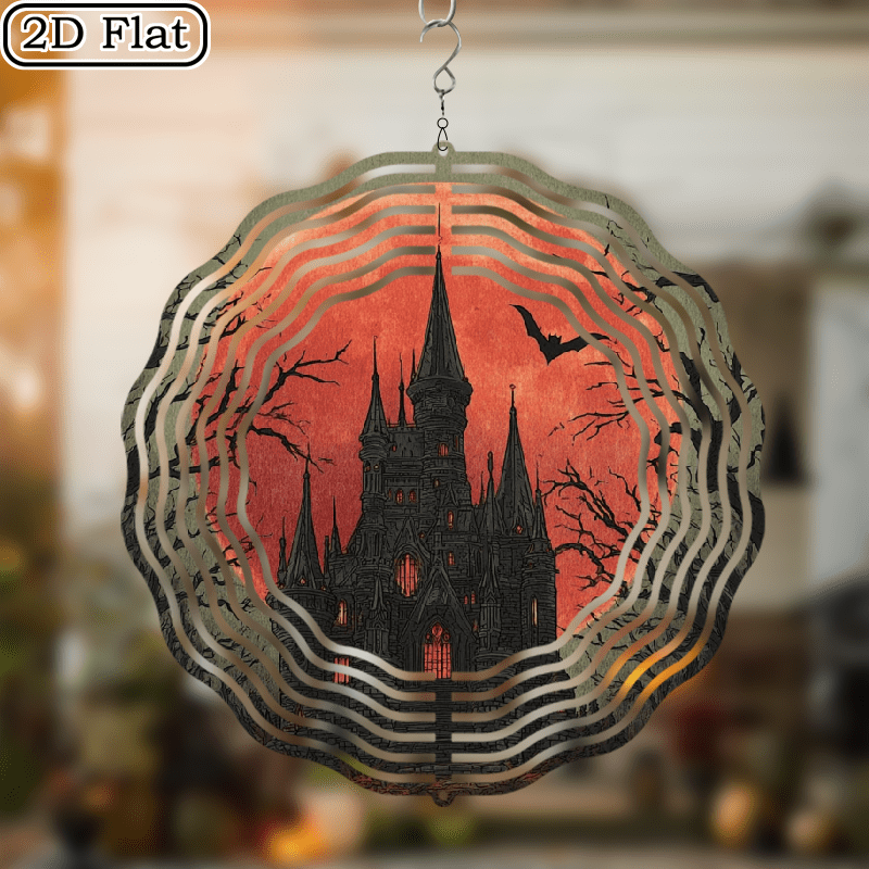 2D Flat 1pc Halloween Decor 10-Inch Hanging Wind Chime with Vampire ...