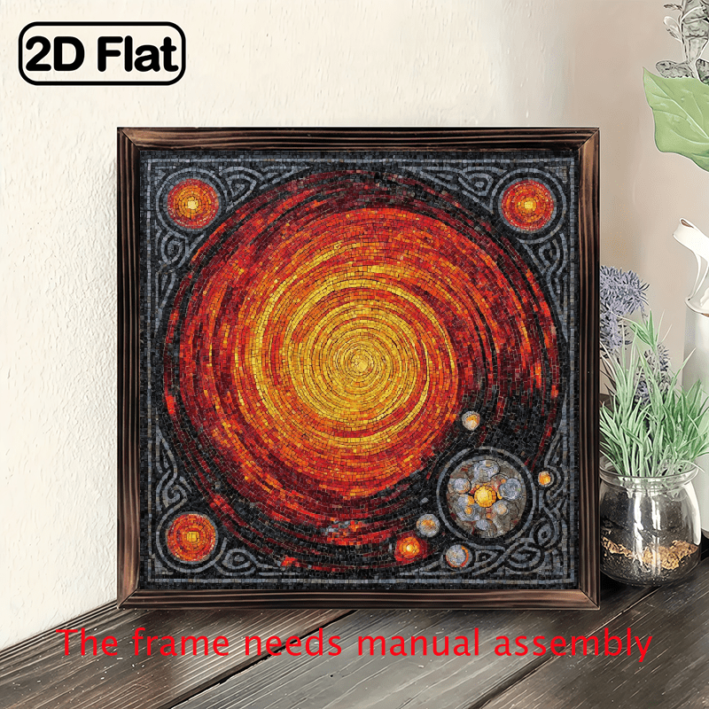 2D Flat, 1pc Large 8x8 Inch Bohemian Multicolor Mosaic Suncatcher ...