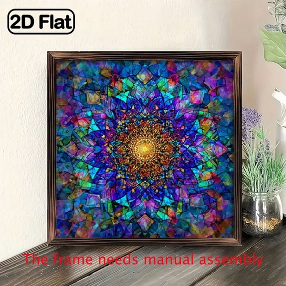 2D Flat, 1pc Large Bohemian Mandala Suncatcher Wall Art - 8x8 Inch ...
