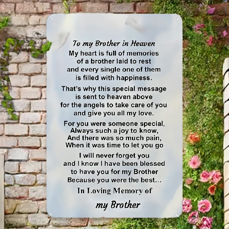 2D Flat 1pc Memorial My Beloved Brother Metal Sign - Outdoor Memorial ...