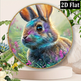 2D Flat, 1pc Metal Wind Chime with Rotating Rabbit Butterfly Garden ...