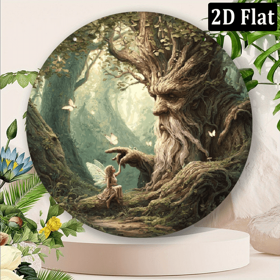 2D Flat, 1pc Mysterious Forest Fairy Tale Metal Sign, 8x8 Inch Aluminum ...