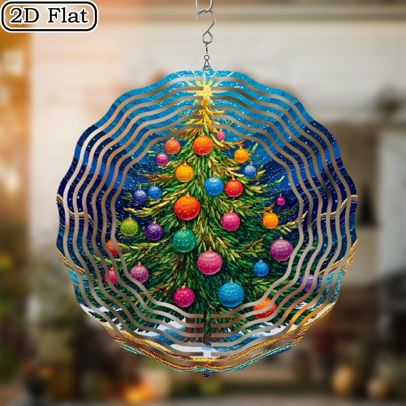 2D Flat 1pc Ornate Metal Wind Chime - 360 Rotatable 10x10 Inch ...