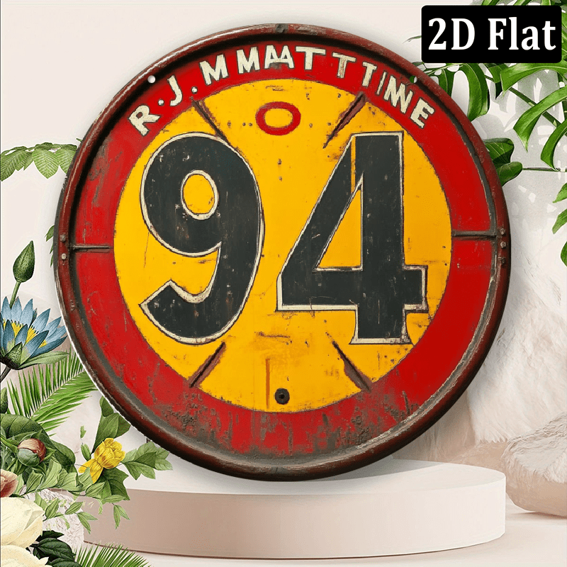 2D Flat, 1pc Platform 9 and 4 Vintage Metal Round Plate Sign - 8 Inch ...
