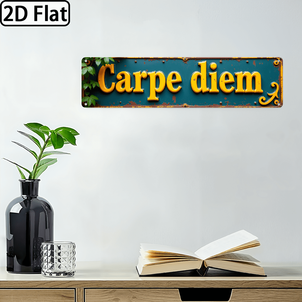 2D Flat - 1pc Rustic 'Carpe Diem' Sign - Vintage Latin Inspirational ...