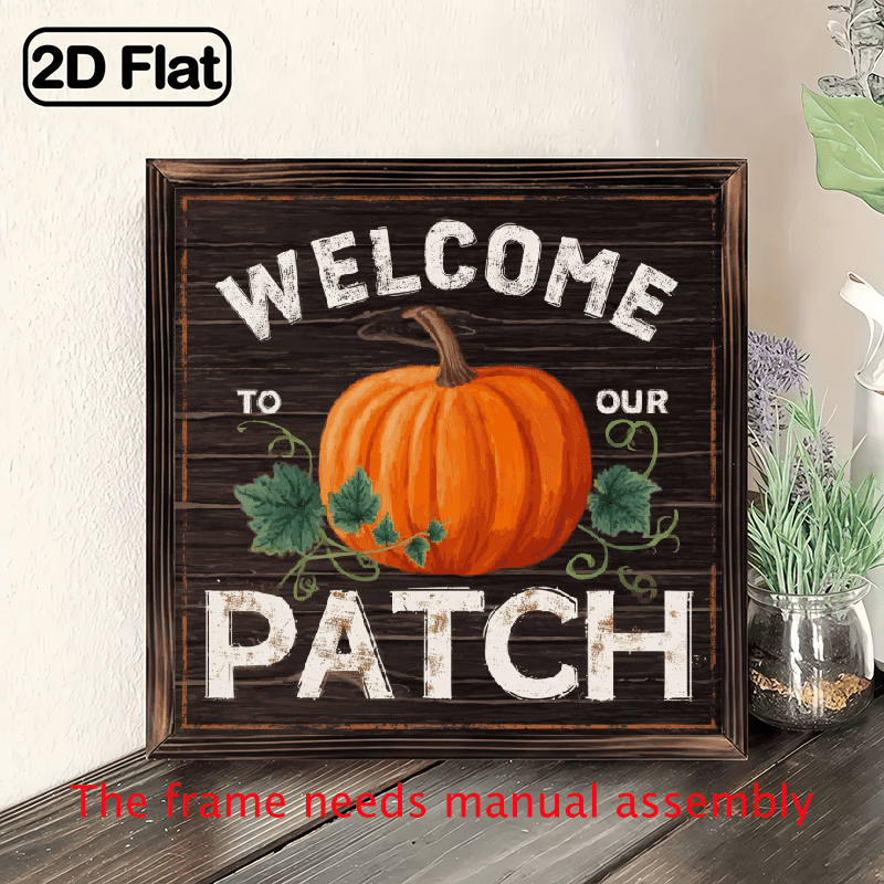 2D Flat, 1pc Rustic Farmhouse Welcome to Our Patch Wooden Wall Decor ...