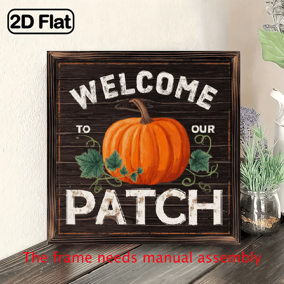 2D Flat, 1pc Rustic Farmhouse Welcome to Our Patch Wooden Wall Decor ...