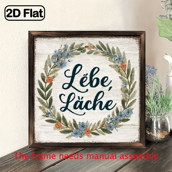 2D Flat, 1pc Rustic Farmhouse Wooden Frame Sign Wall Decor - Vintage ...