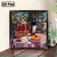 2D Flat, 1pc Rustic Summer Cherry Still Life Wall Art with Wine Dessert ...