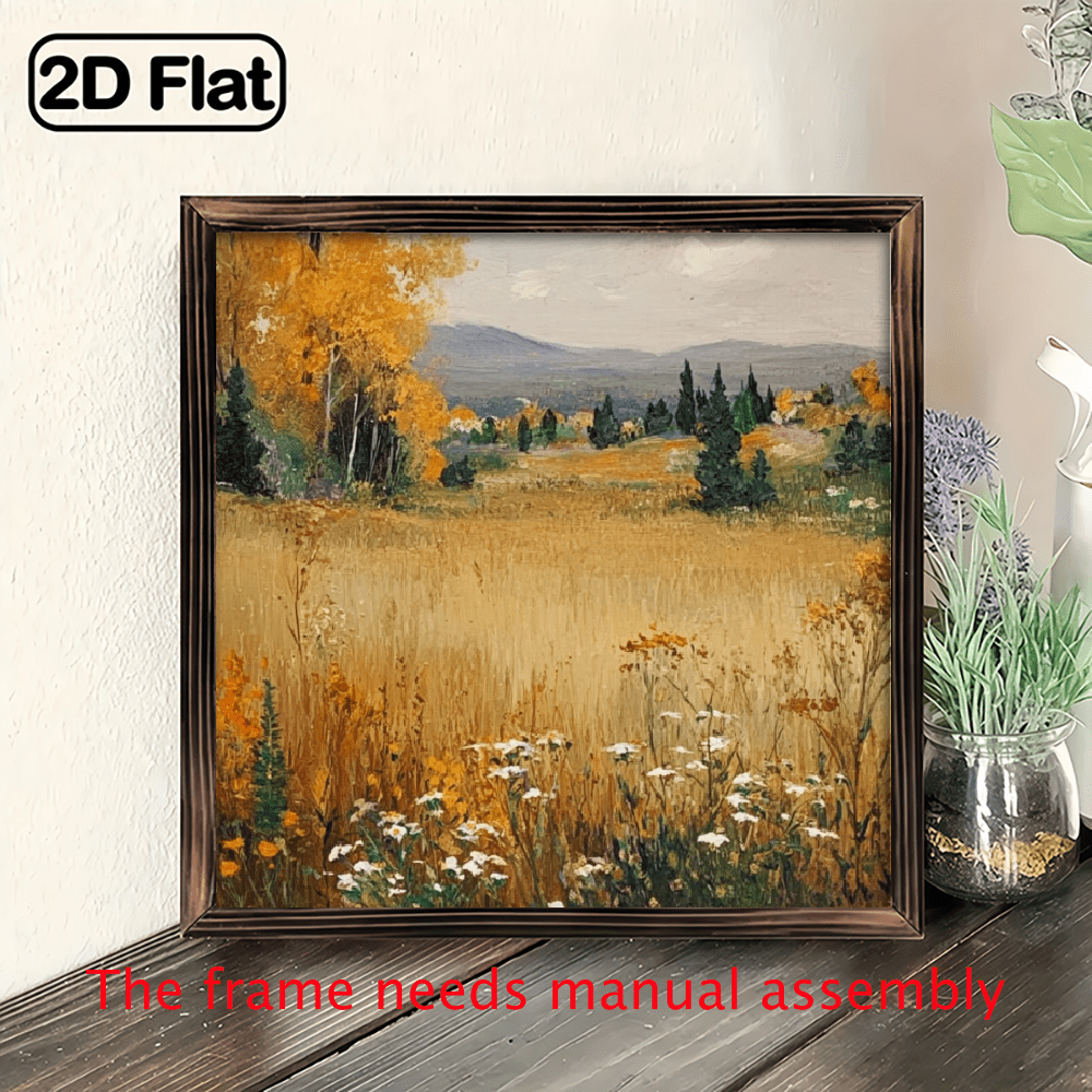 2D Flat, 1pc Rustic Wooden Sign Vibrant Rustic 1pc Wooden Frame Sign ...