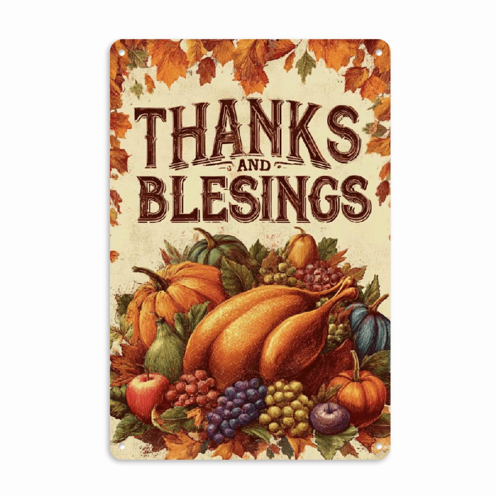 2D Flat - 1pc Thanksgiving Turkey with Fruits and Pumpkins - Blessings ...