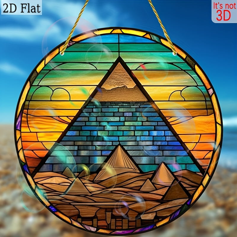 2D Flat, 1pc, Unique Pyramid. Acrylic Sign Hollow Design, Halloween ...