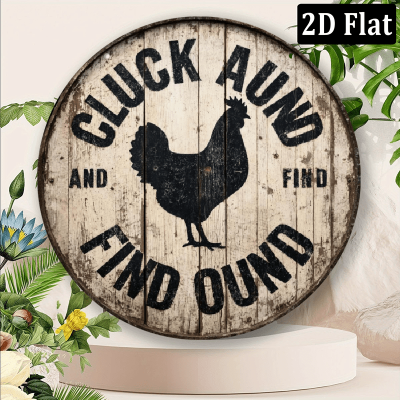 2D Flat, 1pc Vintage Chicken-Themed Metal Sign - Rustic Farmhouse Decor ...