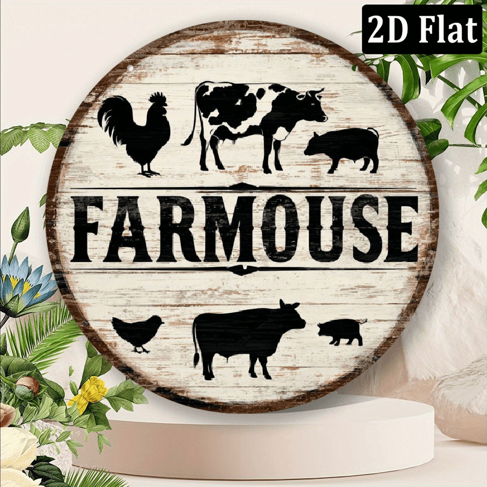 2D Flat - 1pc Vintage Farmhouse Animals Metal Sign For Outdoor Fence ...