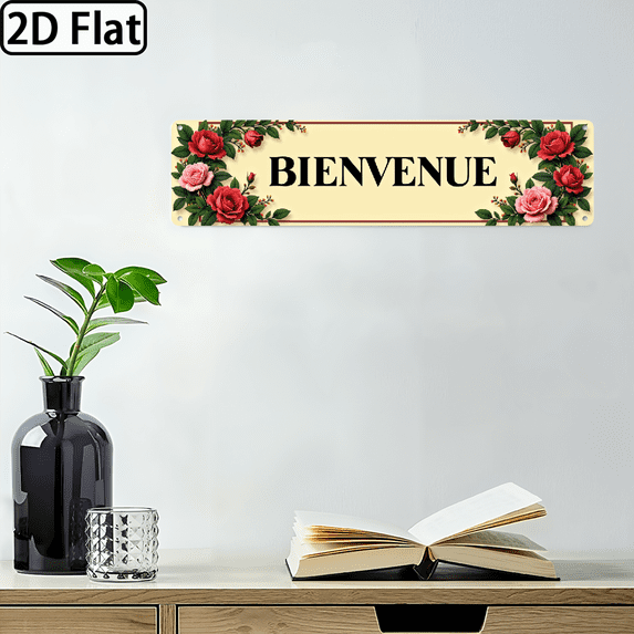 2D Flat 1pc Vintage French Bienvenue Welcome Sign - Rustic Wall Decor ...