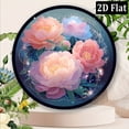 2D Flat, 1pc Vintage Peony Pattern Metal Rotating Wind Chime with ...