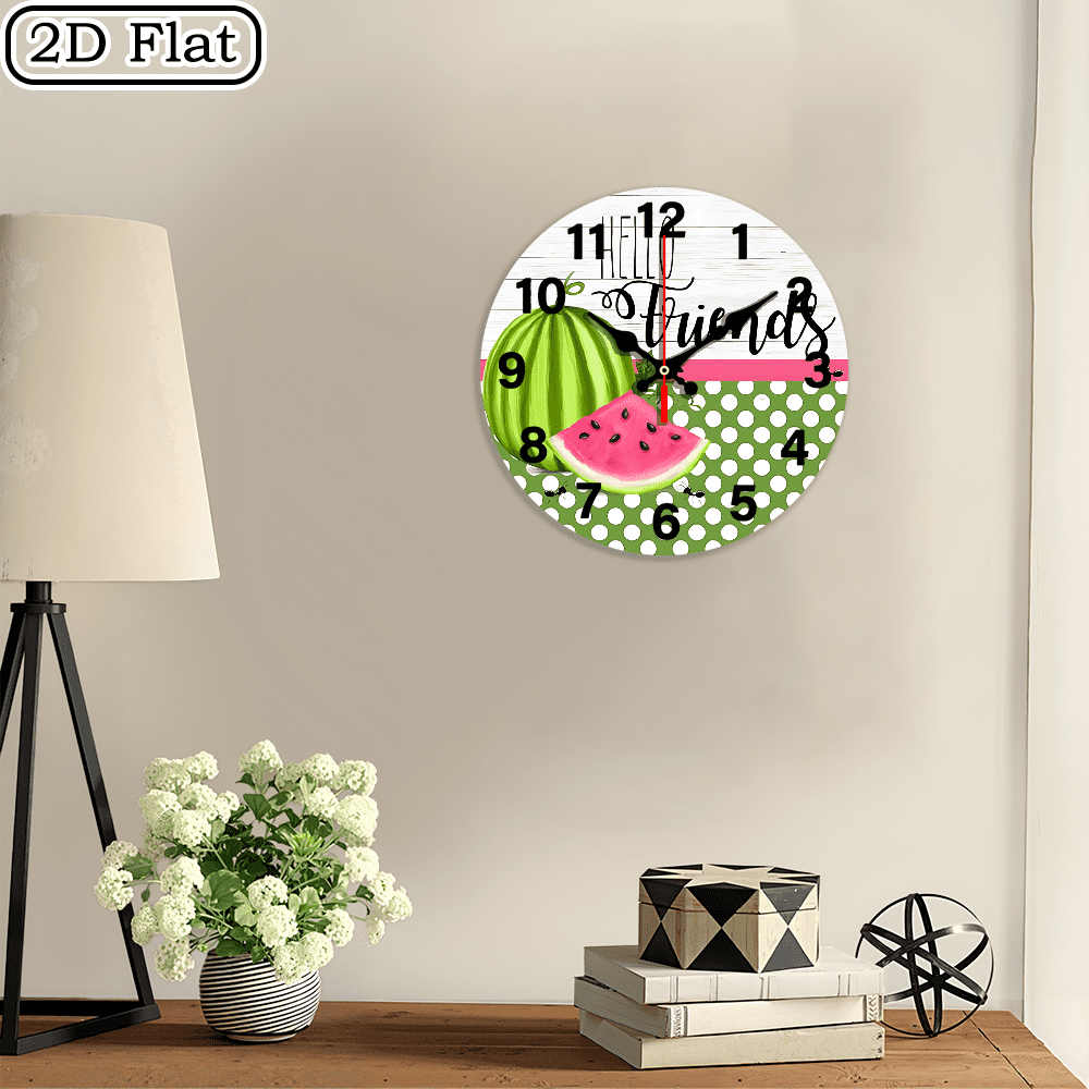 2D Flat 1pc Wall Clock 10Inch Hop Into Spring Pink Wreath Design Silent ...