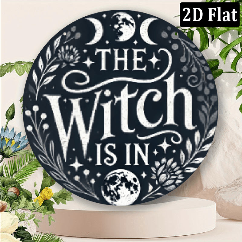 2D Flat, 1pc The Witch is In 8x8in Aluminum Sign - Mystical Circular ...