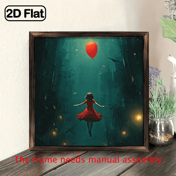 2D Flat, 1pc Wooden Framed Wall Art, 8x8 Inch, Decorative Sign, Plaque ...