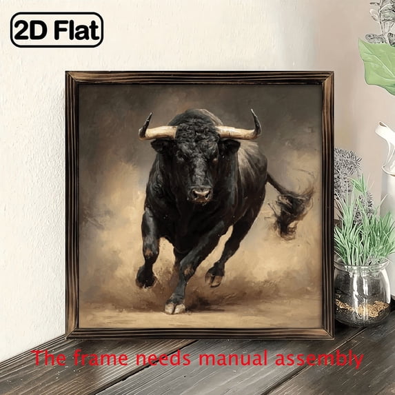 2D Flat, 1pc Wooden Framed Wall Art, 8x8 Inch, Decorative Sign, Plaque ...