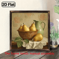 2D Flat - 1pc Wooden Sign Still Life with Pears Pitcher Rustic Kitchen ...