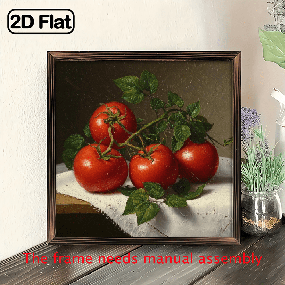 2D Flat 1pcs Wooden Sign, 8x8inch Rustic Still Life Wood Print with ...