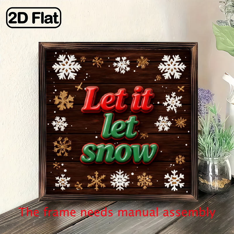 2D Flat, 2D FLAT Wall Pediments 8x8inch Wooden Wall Art Sign Festive ...