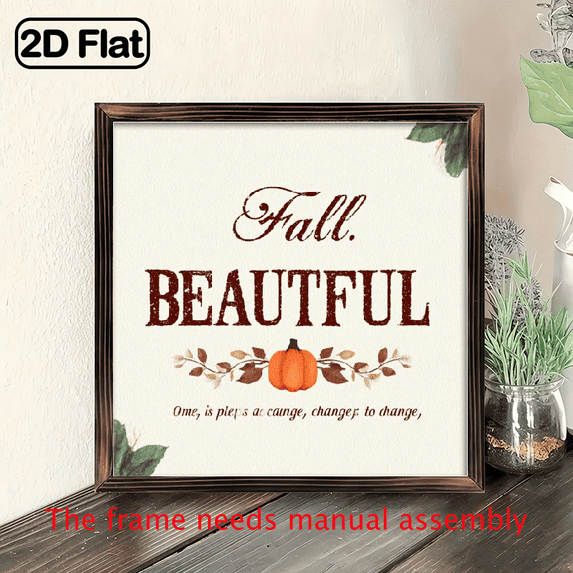 2D Flat, 2D FLAT Wall Pediments1pcs Wooden Sign, 8x8inch Fall Proof ...