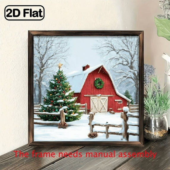 2D Flat, 2D FLAT Wall Pediments1pcs Wooden Sign, 8x8inch Rustic Red ...