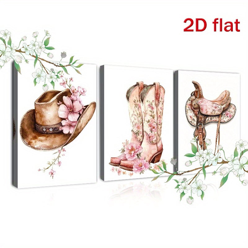 2D Flat, 2D Flat 2D Flat Framed 3pcs Canvas Poster Wall Art Ready to ...