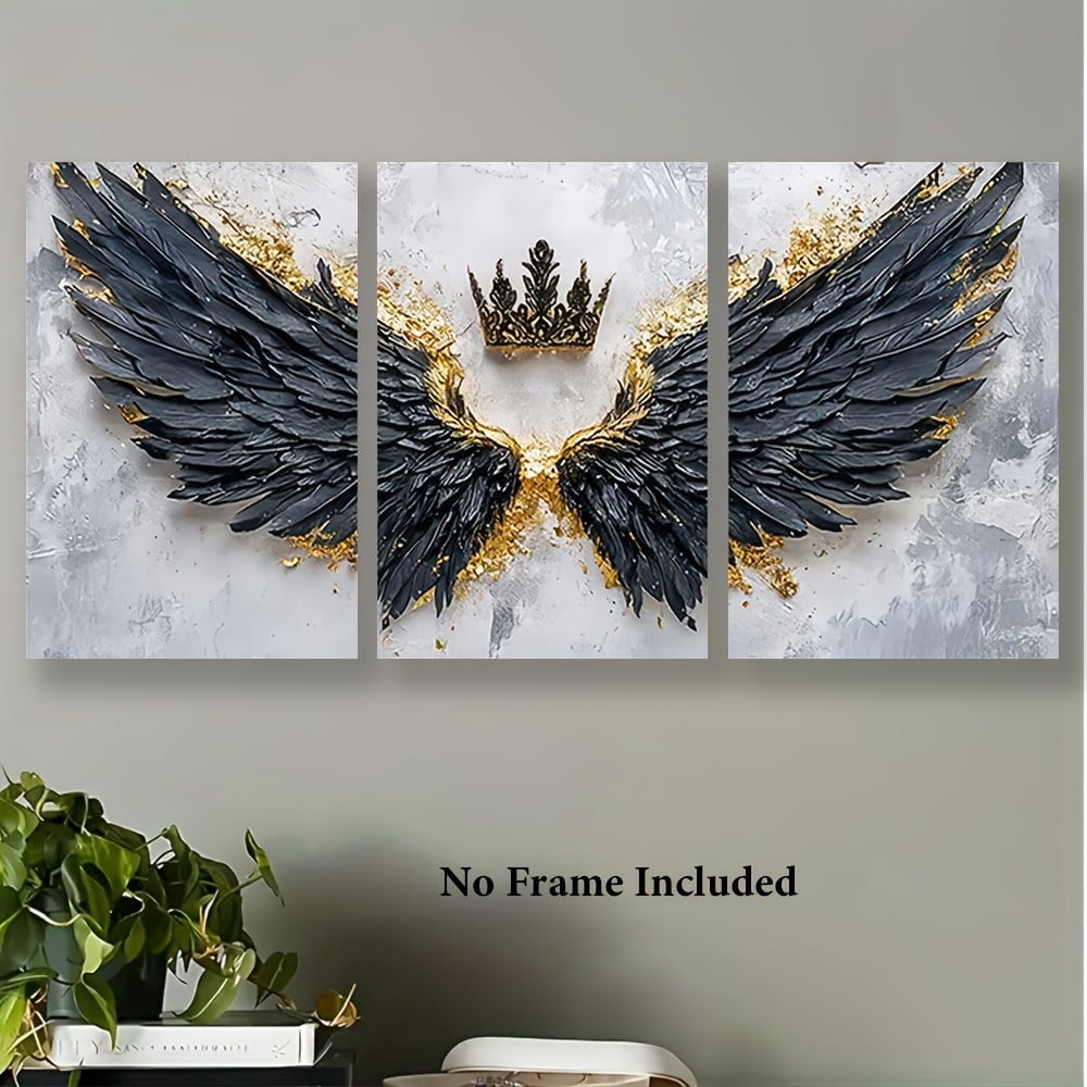 2D Flat, []2D/flat, 3pcs, canvas painting-frameless, Regal wings and ...